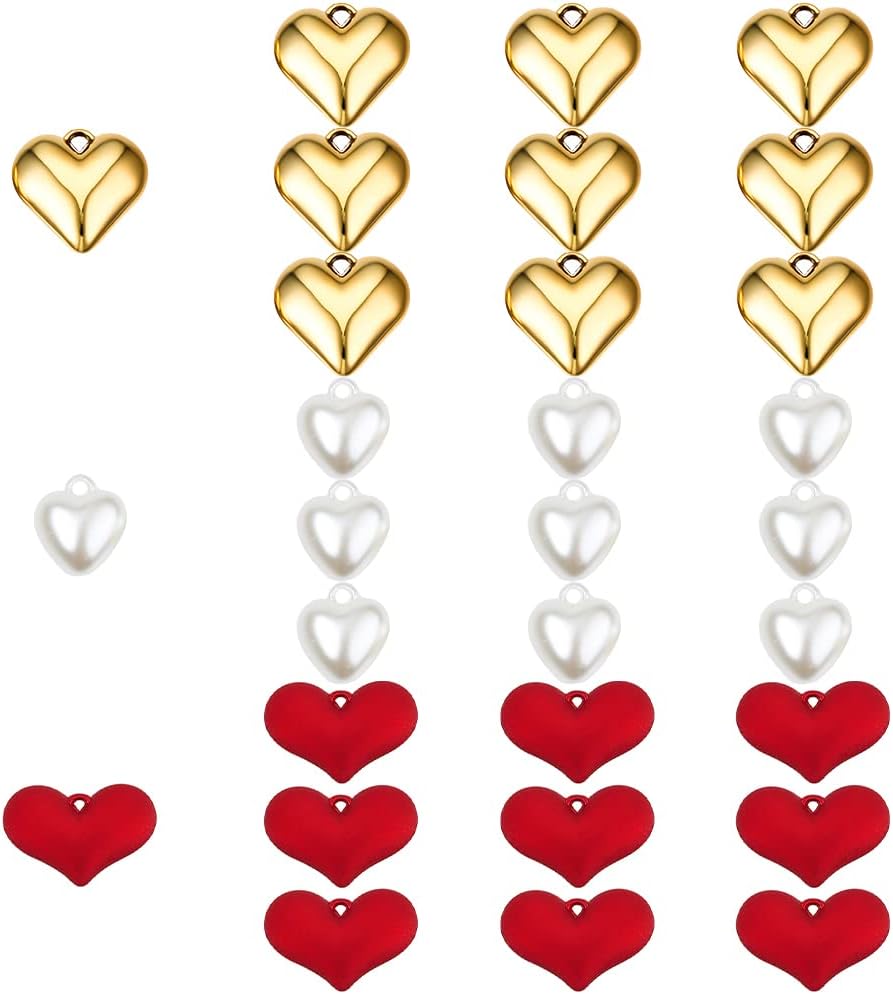 30pcs 3 style Heart Pendants includue Electroplated CCB Plastic and ...