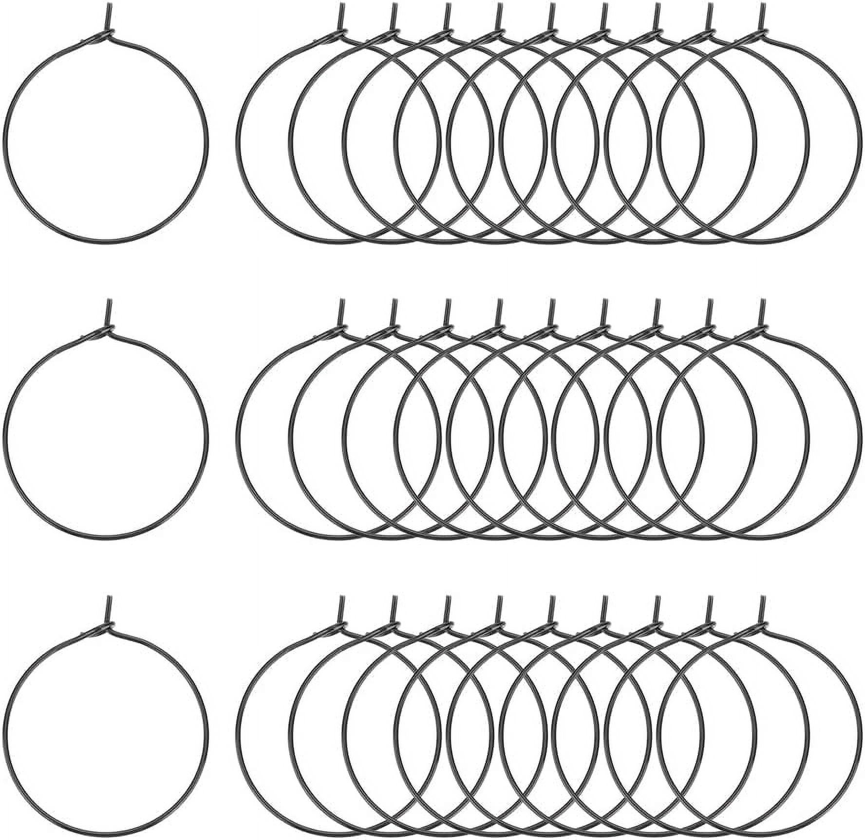 30pcs 304 Stainless Steel Hypoallergenic Black Hoop Earring Accessories ...