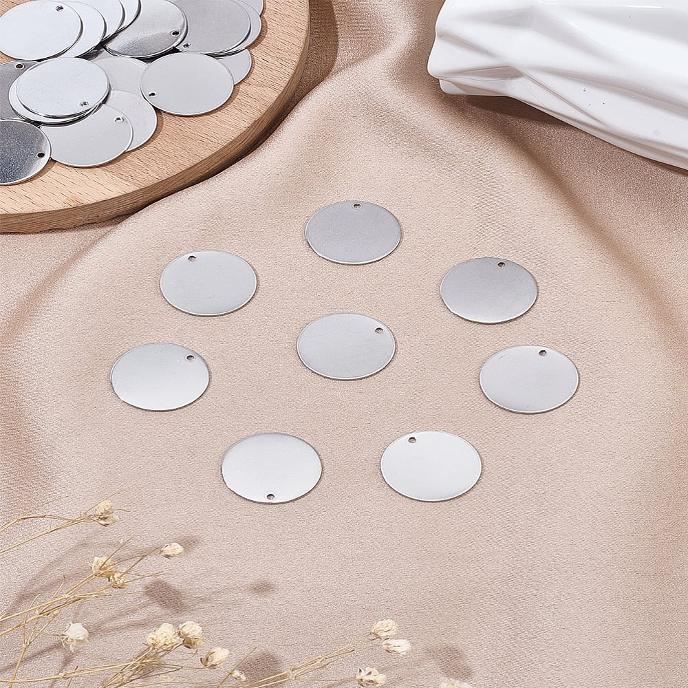 30pcs 304 Stainless Steel Pendants Stamping Blank Tag Pendants Flat ...