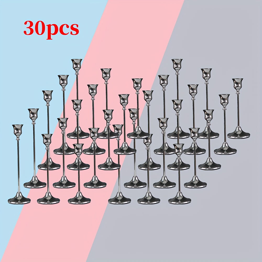 30pcs/48pcs Copper Plated Candlesticks, Retro Style Minimalist Dining ...