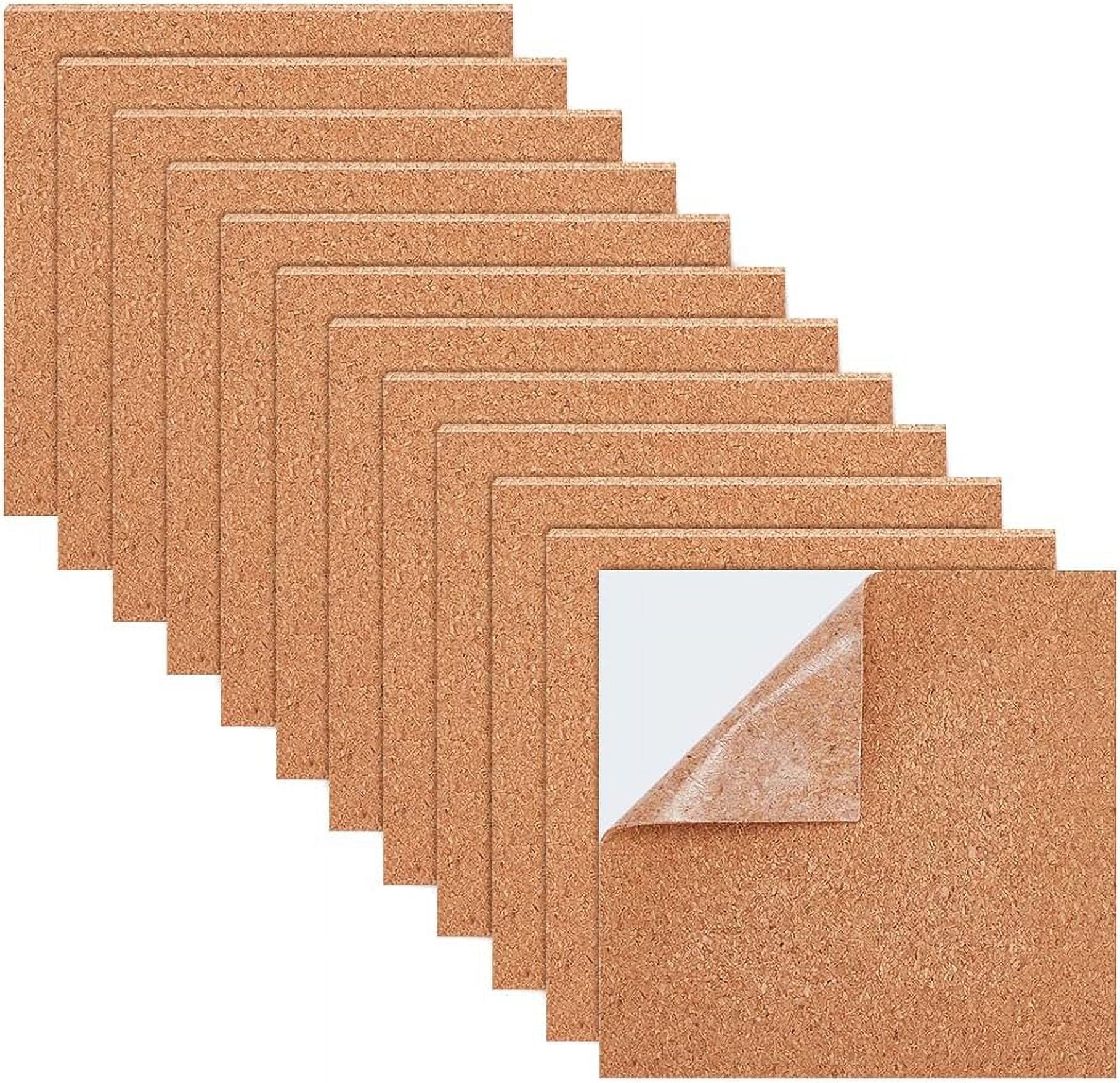 30pcs 4x4Inch Square Self-Adhesive Cork Sheets Reusable Cork Backing ...