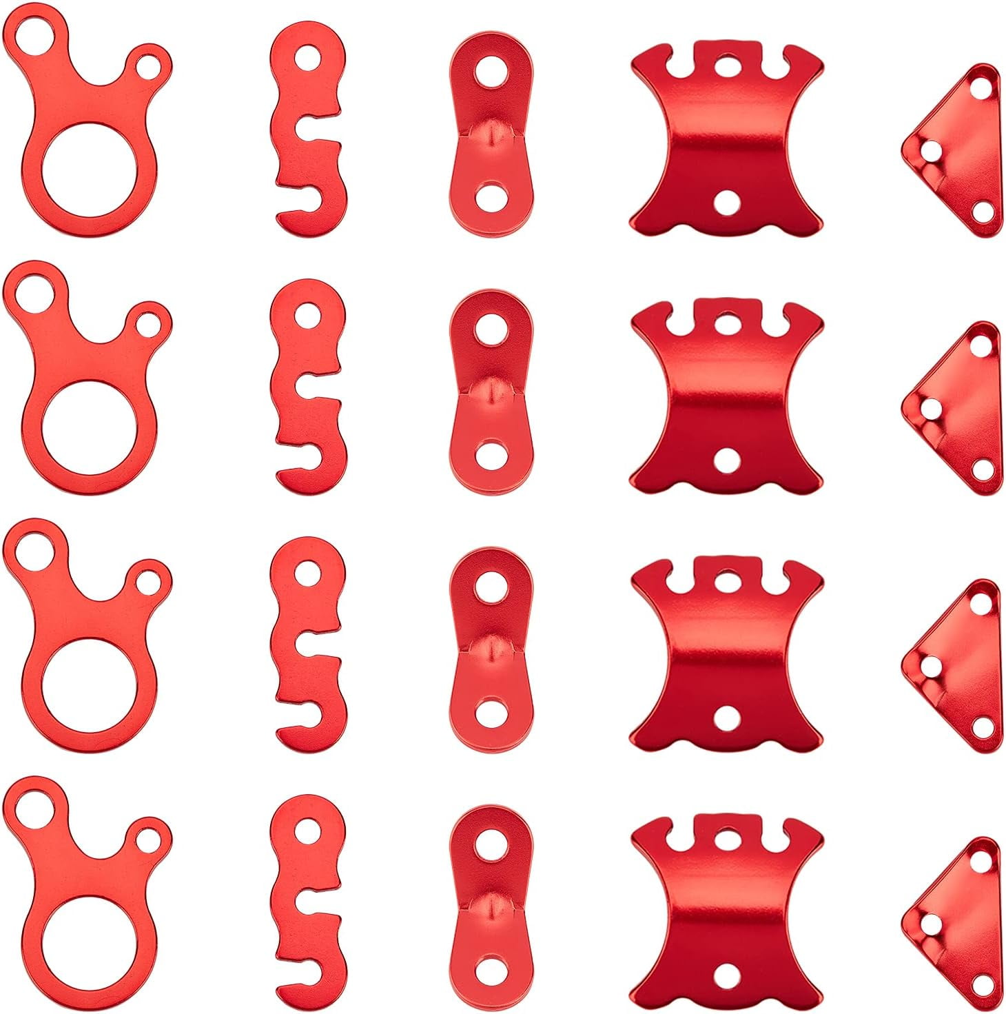 30pcs 5 Styles Adjuster Tent Tensioners Rope Adjuster Red Aluminum ...