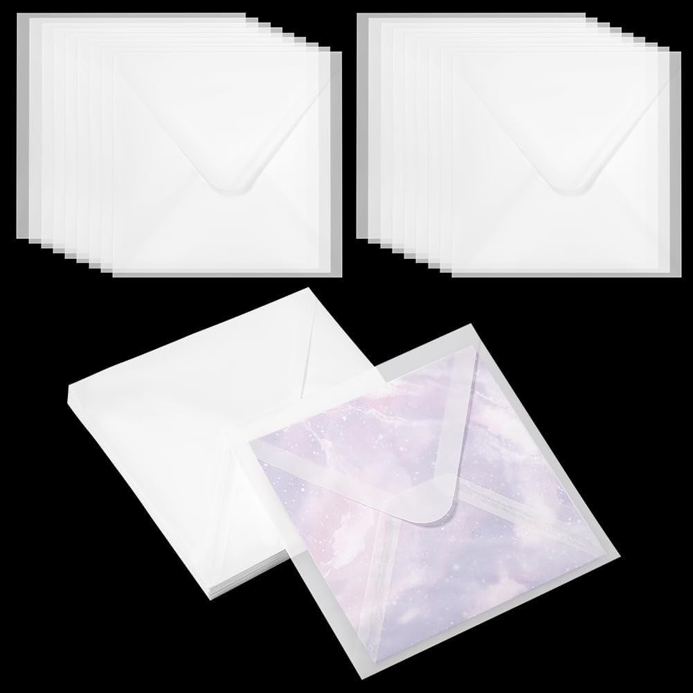 30pcs 6.5 x 6.5 inch Glassine Paper Envelopes Large Translucent Paper ...