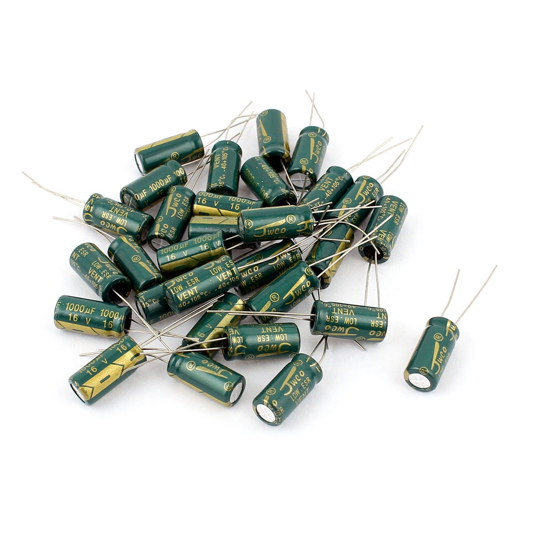 30pcs 8 x 16mm Cylindrical Radial Lead Electrolytic Capacitor 105C ...
