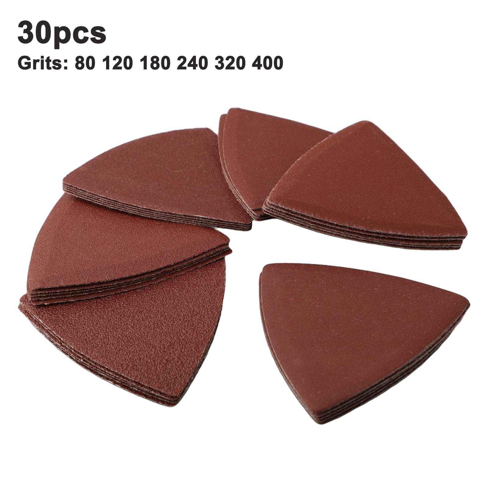 30pcs 80mm& Triangle Sandpaper Fit 3-/8 Inch Oscillating Multi Tool ...