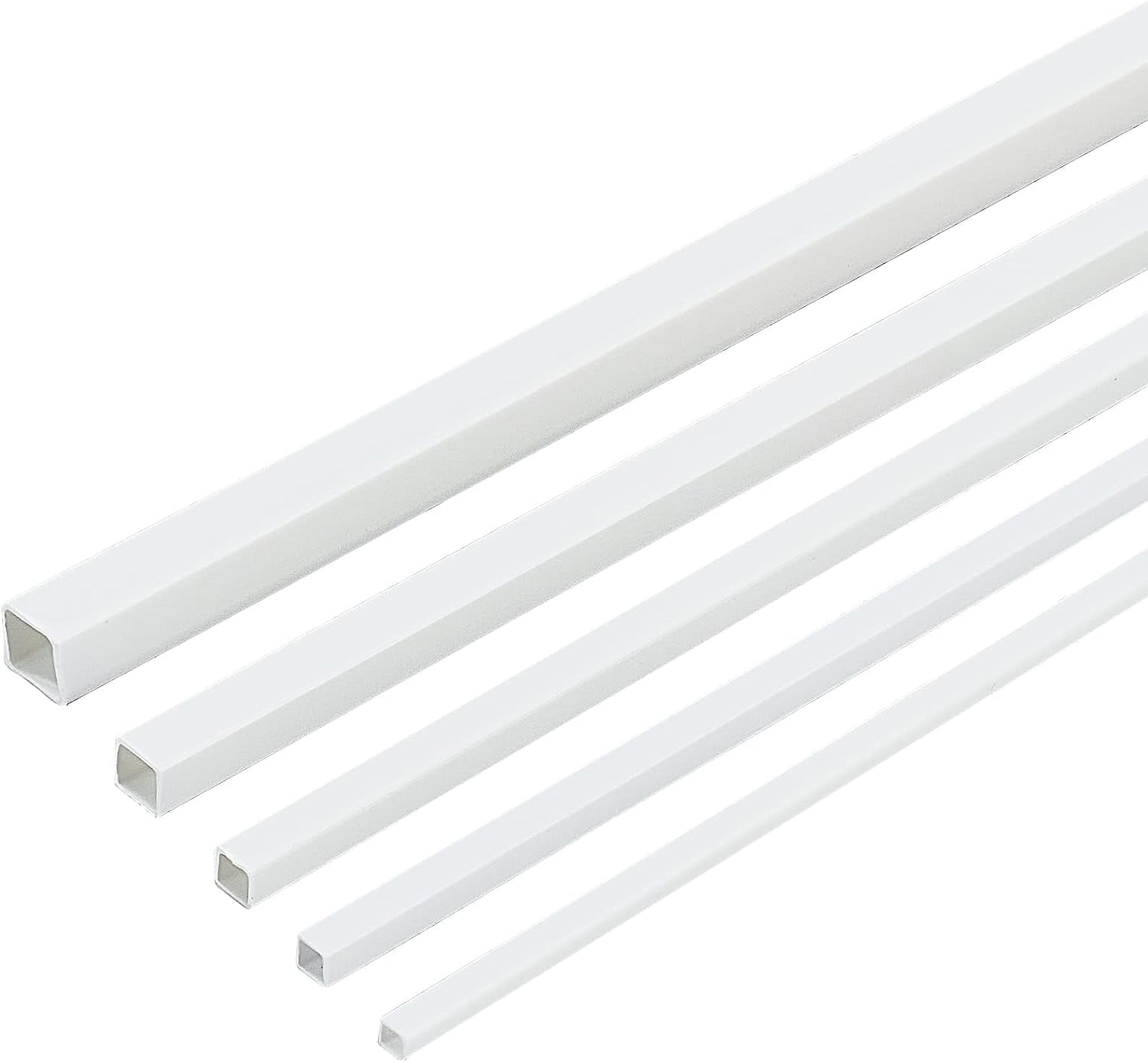 30pcs ABS Plastic Square Bar Rods White Plastic Square Tubes 5 Sizes ...
