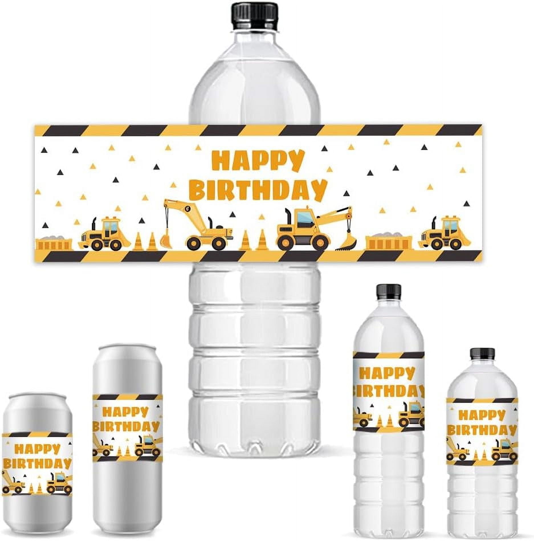 30pcs Adhesive Bottle Labels Stickers Happy Birthday Water Bottle ...
