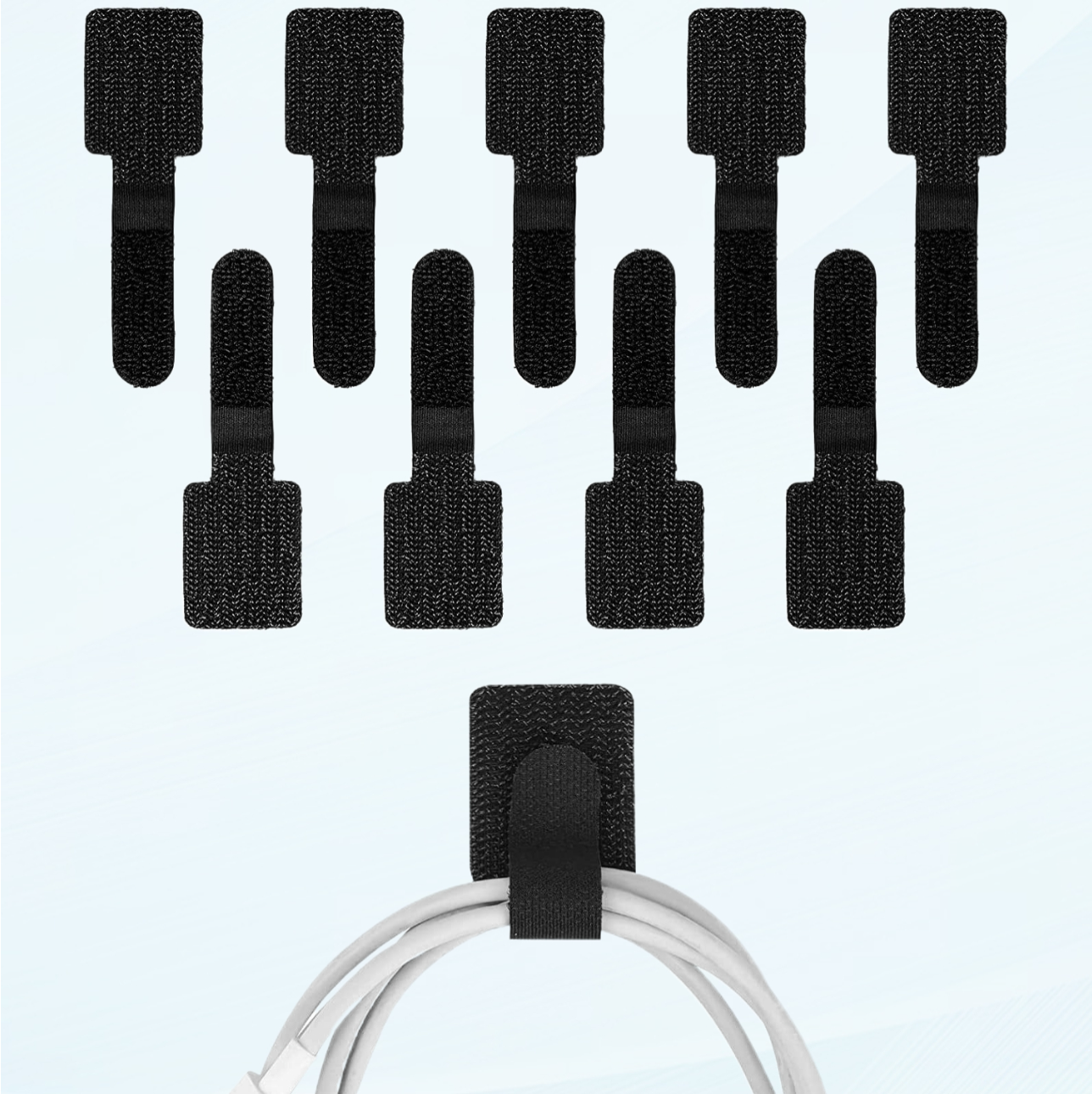30pcs Adhesive Cable Ties, Black Double Coated Tissue Tape Zip Tie Loop ...