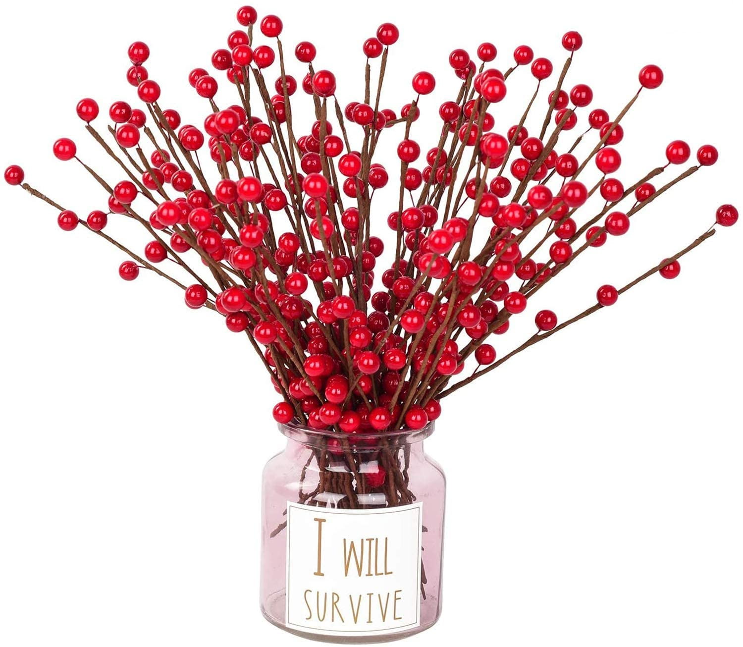 30pcs Artificial Red Berry Stems Holly Christmas Berries for Festival ...