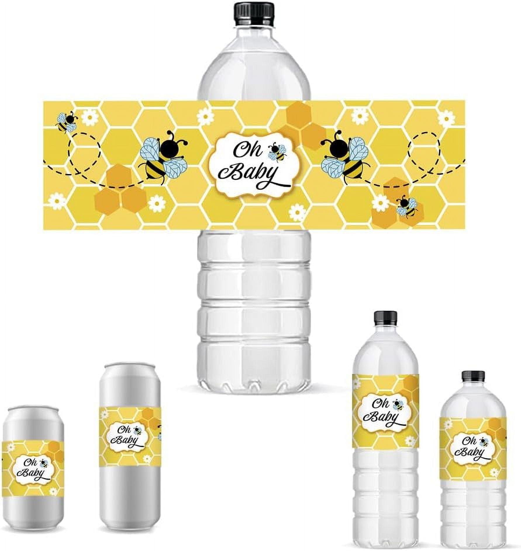 30pcs Bee Water Bottle Labels Chance Stickers Decorative Yellow Animal ...