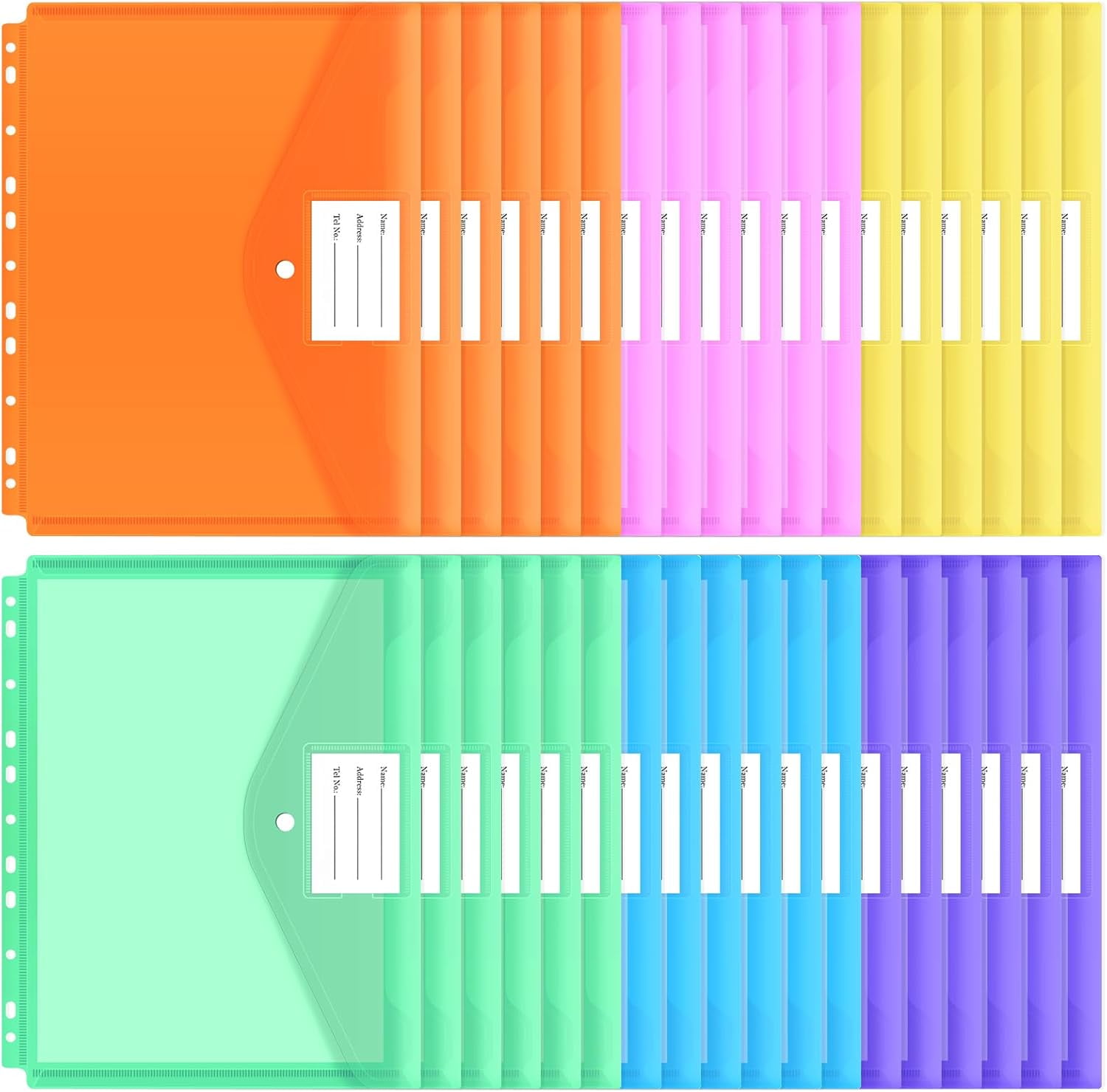 30pcs Binder Pocket, Binder Pockets for 3 Ring, Binder Folders, 11 ...