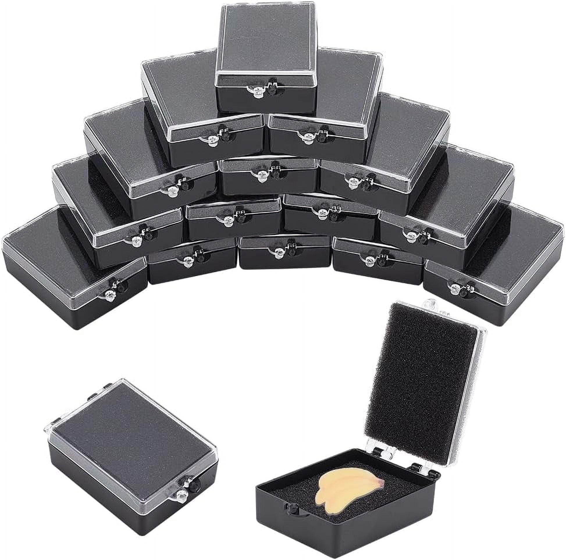 30pcs Black Plastic Brooch Storage Boxes 2.6x1.7x0.88inch Small Jewelry ...
