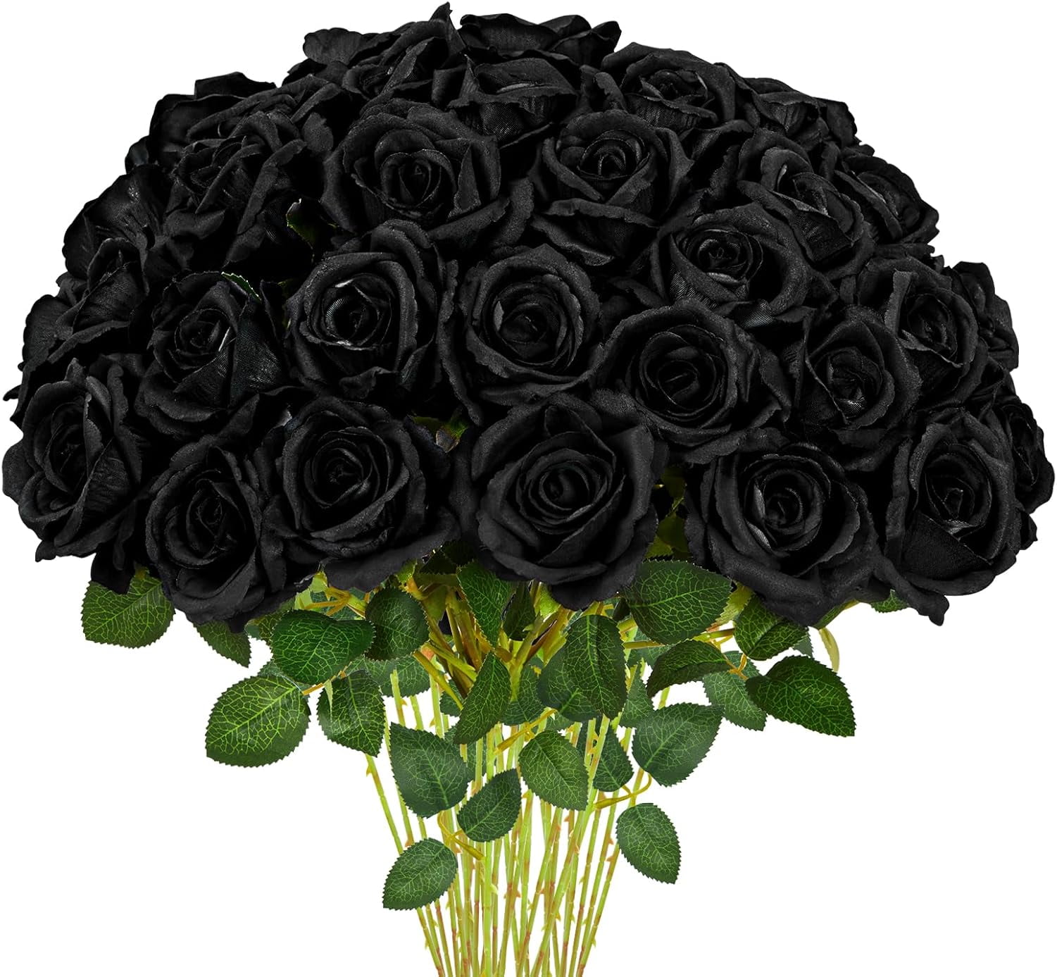 30pcs Black Roses Artificial Flowers,Realistic Silk Black Artificial ...