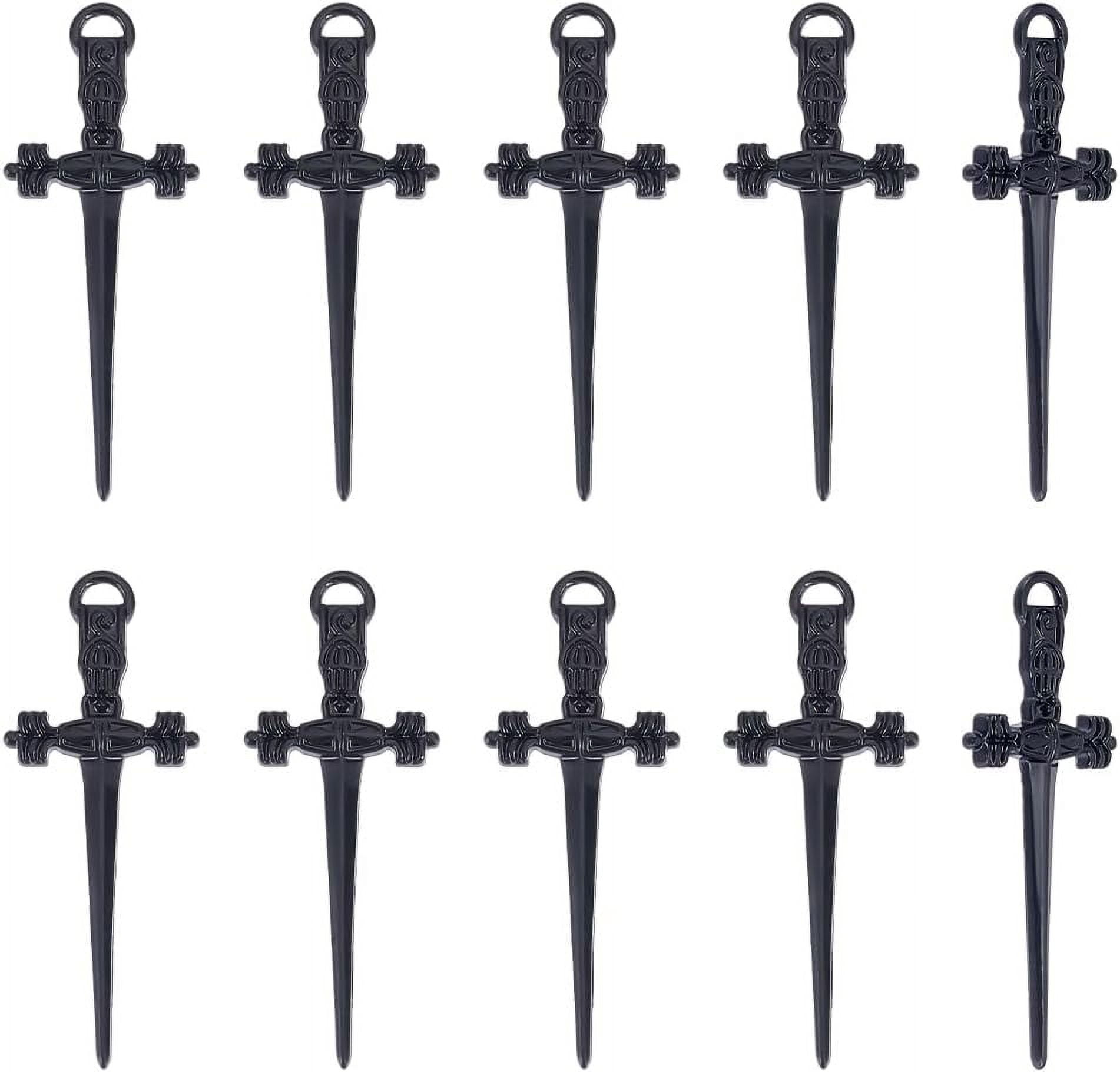 30pcs Black Sword Bookmark Pendant Stainless Steel Sword Charms Punk ...