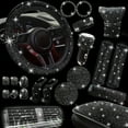 30pcs Bling Car Accessories Set for Women, Steering Wheel Covers ...