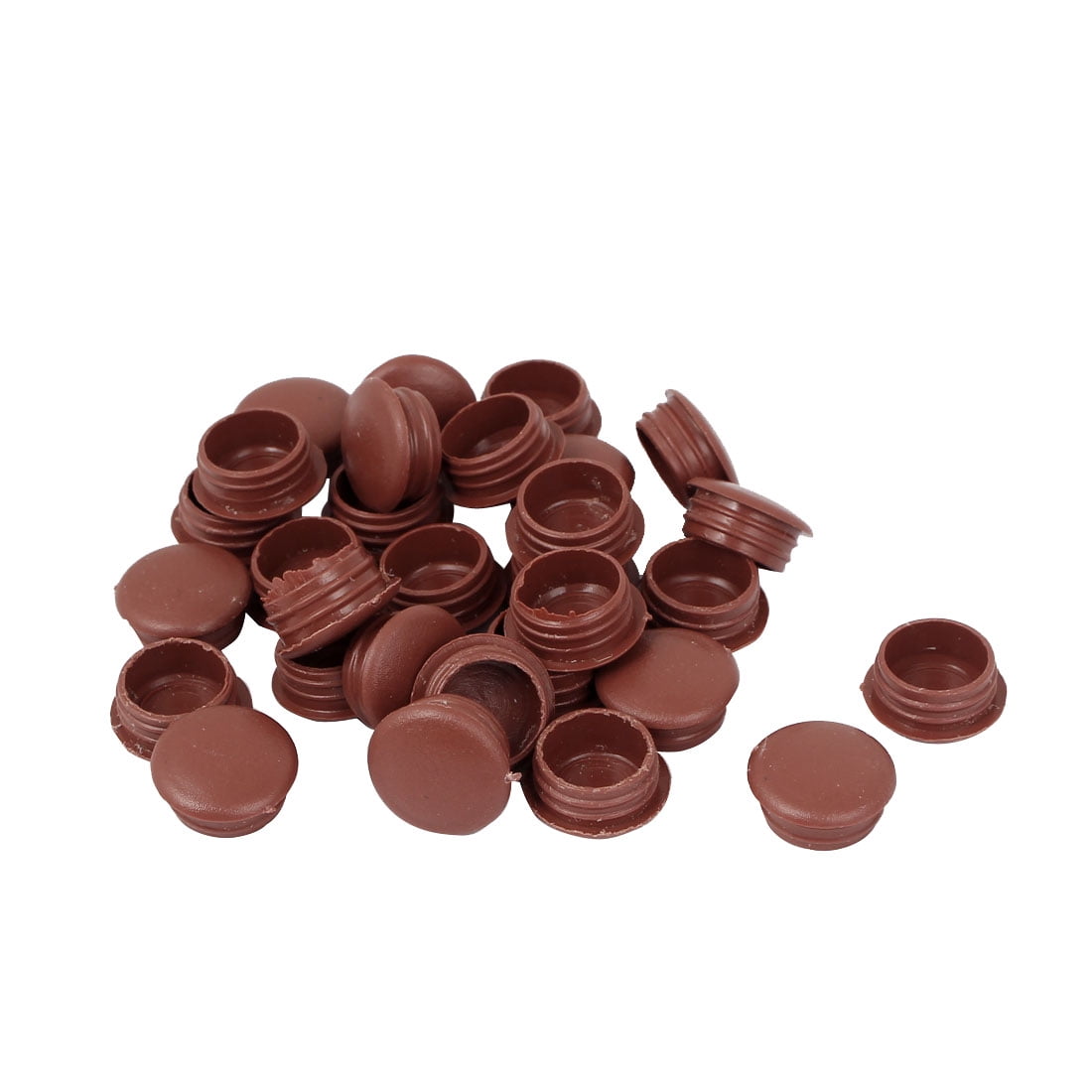 30pcs Brown Plastic Plug Furniture Cap Screw Cover for 14mm Dia Hole ...
