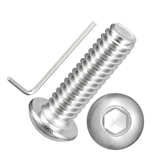 30pcs Button Head Socket Cap Screws - [1/4"-20x7/8"mm] 18-8 Stainless ...
