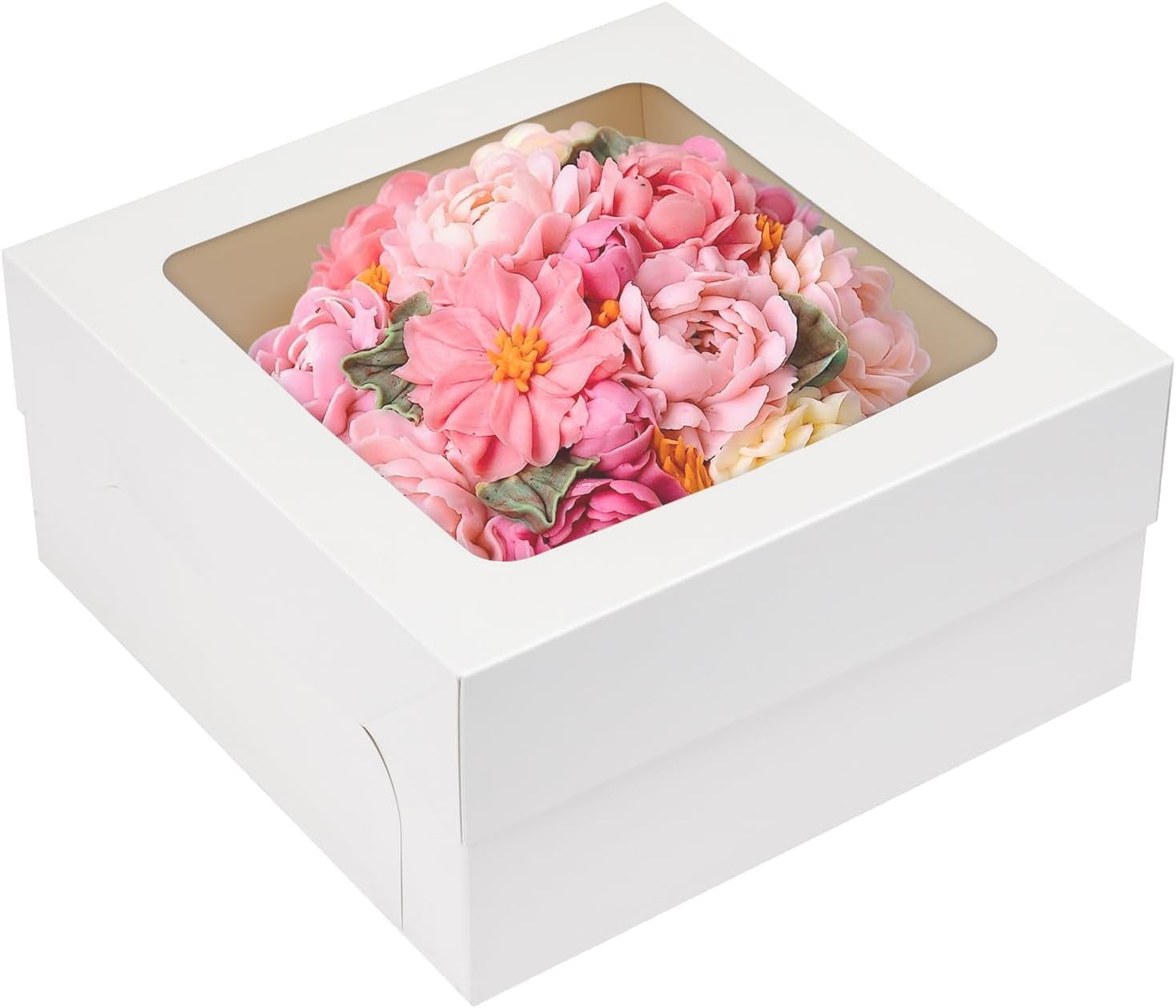 30pcs Cake Boxes, 12x12x6 Inch Square Bakery Boxes with Window Cajas ...