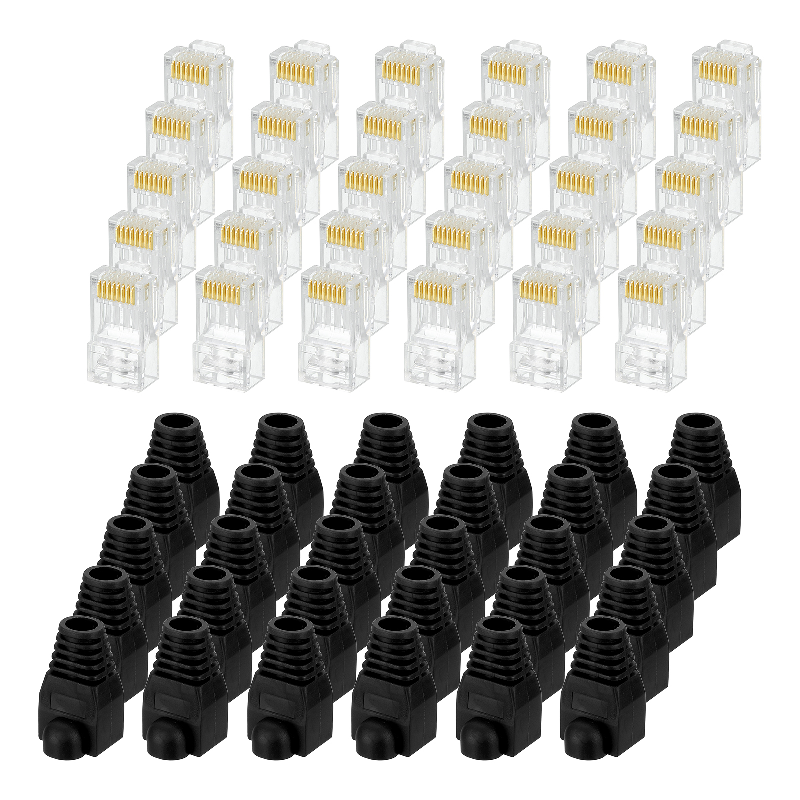 30pcs Cat6 RJ45 Pass Through Connectors, RJ45 Connector 8P8C Gold ...