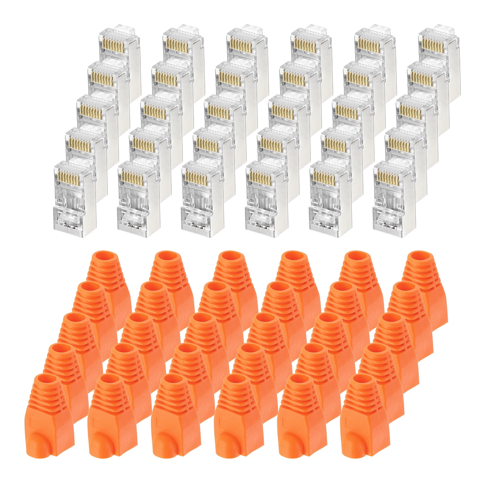 30pcs Cat6 RJ45 Pass Through Connectors, RJ45 Connector 8P8C Gold ...