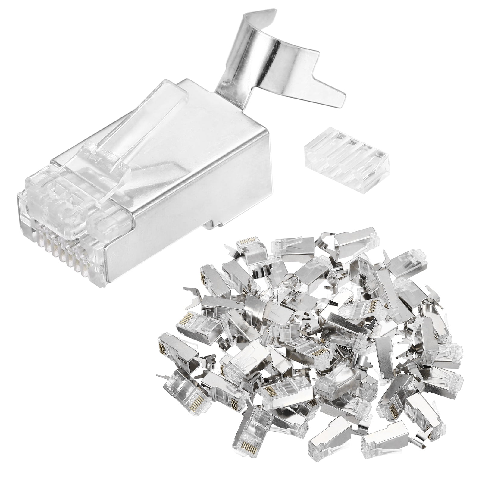 30pcs Cat6 RJ45 Pass Through Connectors, RJ45 Connector 8P8C Gold ...