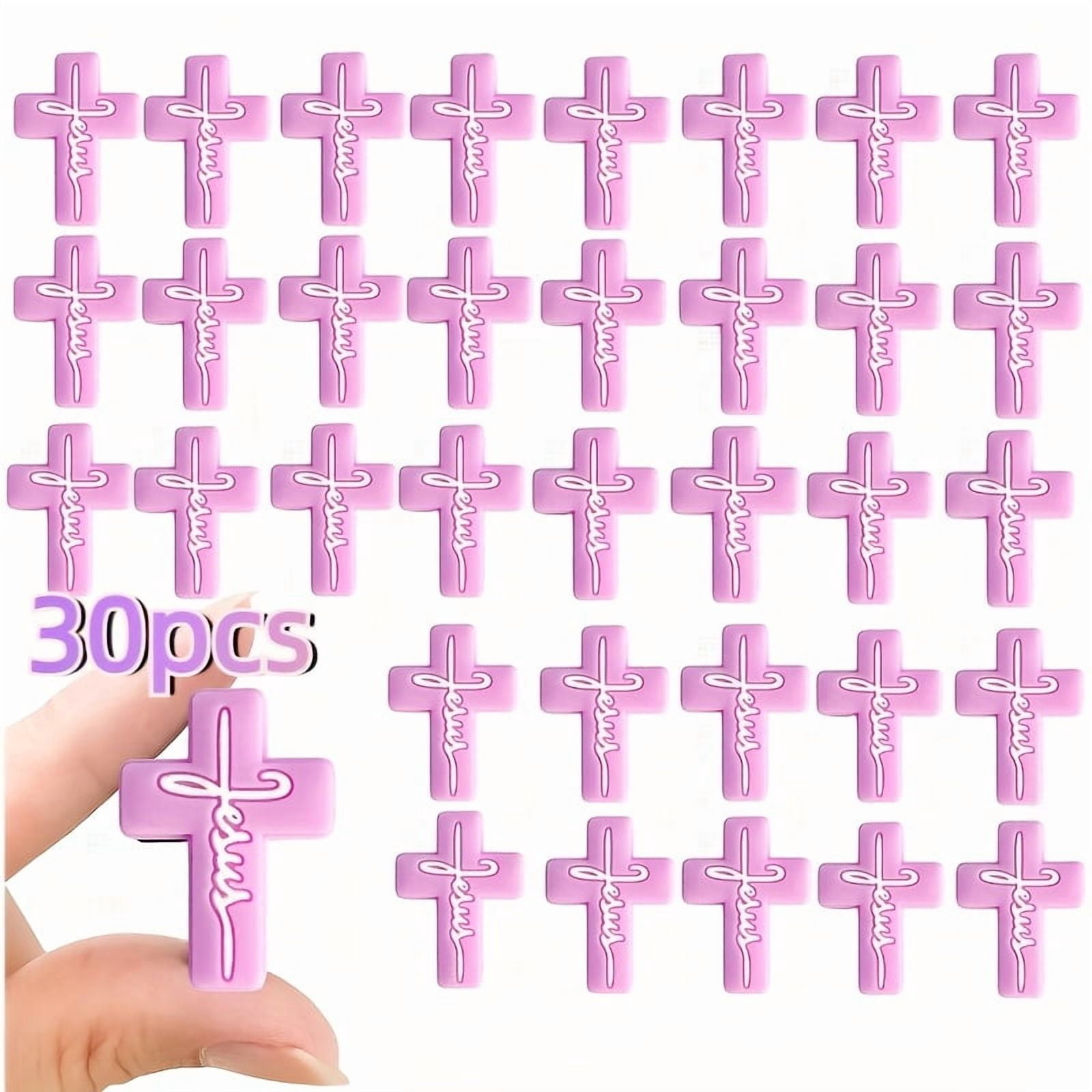 30pcs Christian Theme Cross Focal Silicone DIY Craft Kit Jesus Cross ...