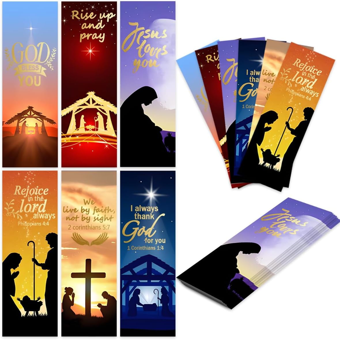30pcs Christmas Bookmarks Christian Bookmarks Religious Jesus Bookmarks ...