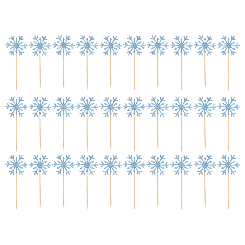 30pcs Christmas Dessert Toppers Snowflake Cake Decoration Christmas ...