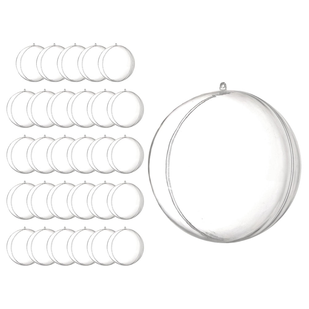 30pcs Clear Fillable Ball Ornaments Transparent Pendants for Party ...