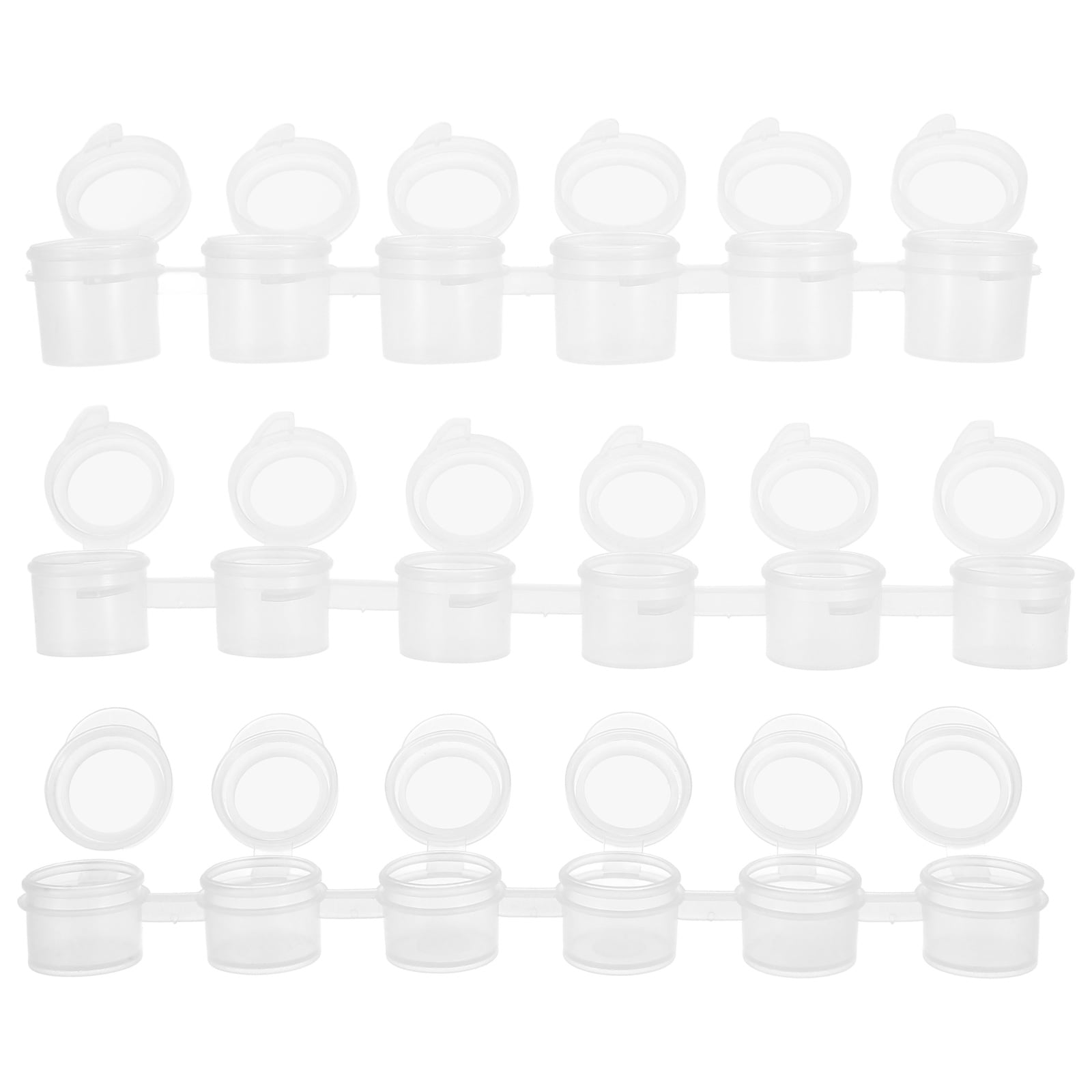 30pcs Clear Mini Plastic Paint Pots With Lids Refillable Empty Sample ...