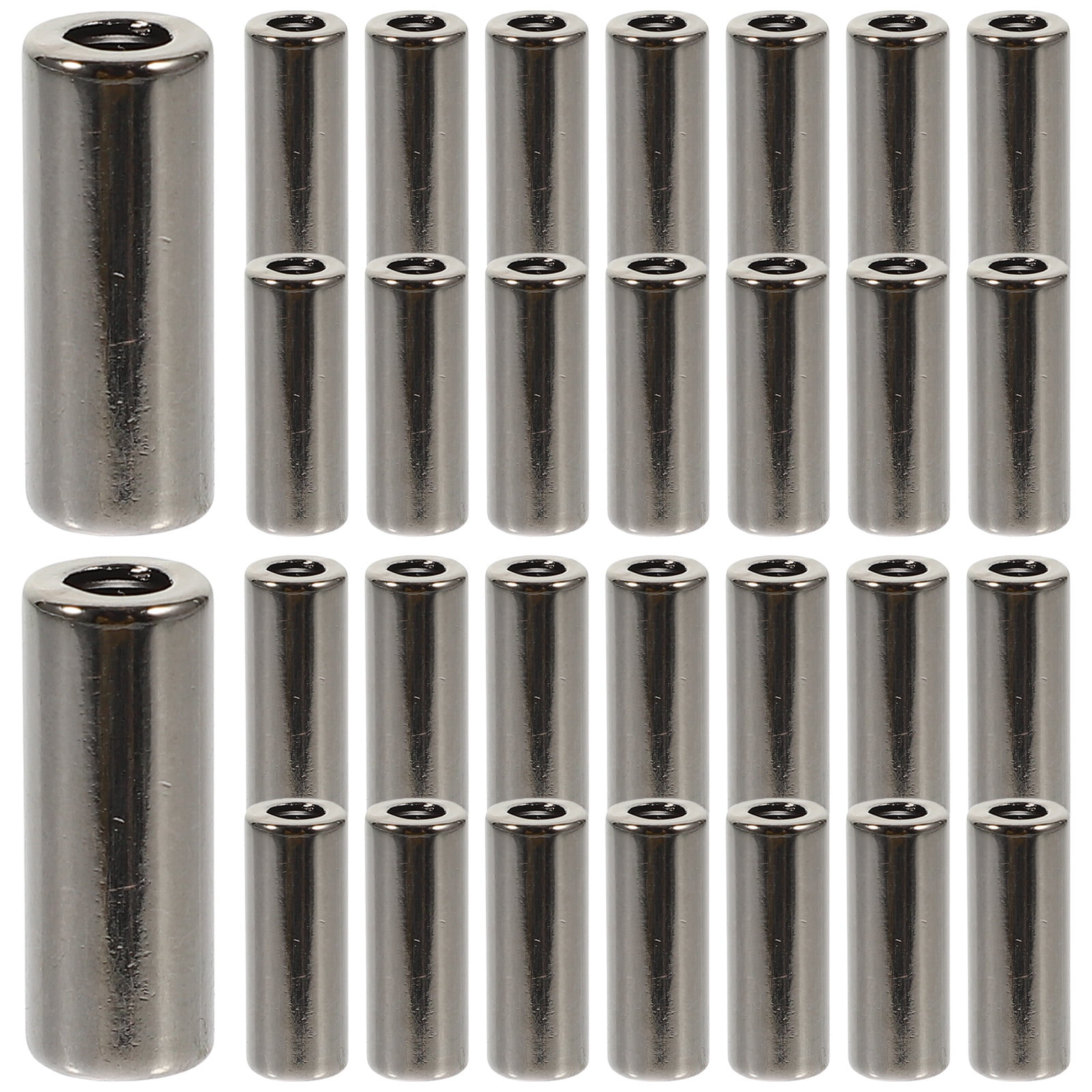 30pcs Column Sweater Alloy Tube Beads Ring Macrame Tube Spacer Beads ...