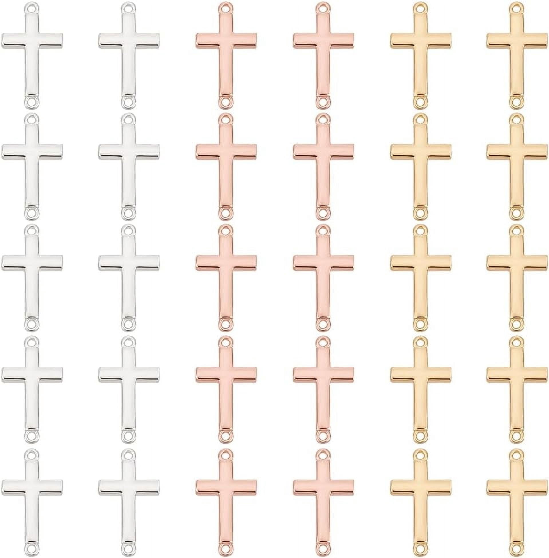 30pcs Cross Pendant Links Small Mini Cross Charm Brass Crucifix Cross ...