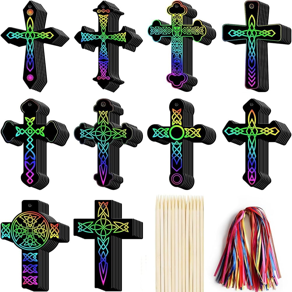 30pcs Cross Scratch Cards with Enough Pen/Ribbons Accessory Scratch ...