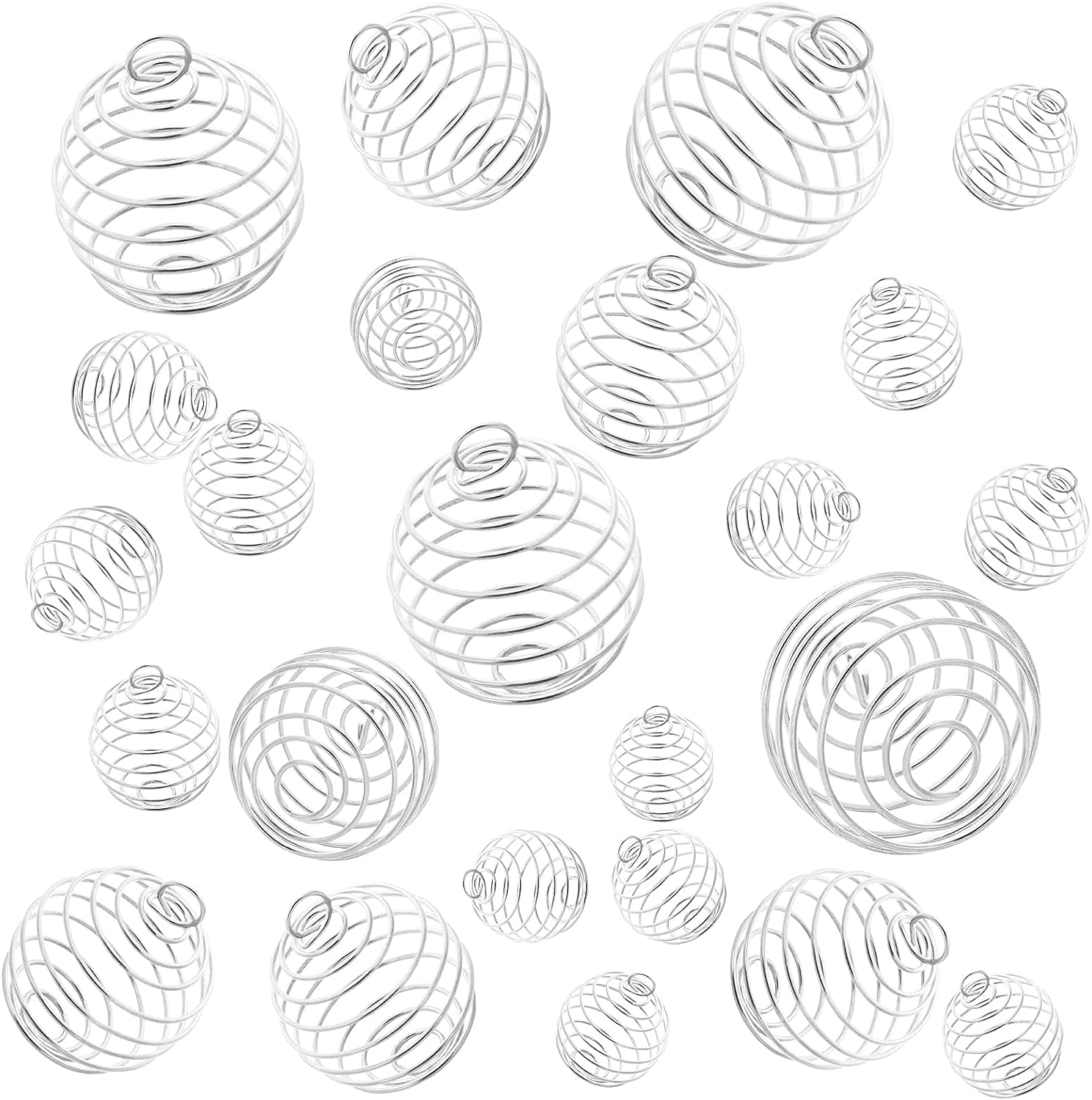 30pcs Crystal Spiral Bead Pendant Cages, Crystal Cages for Stone ...