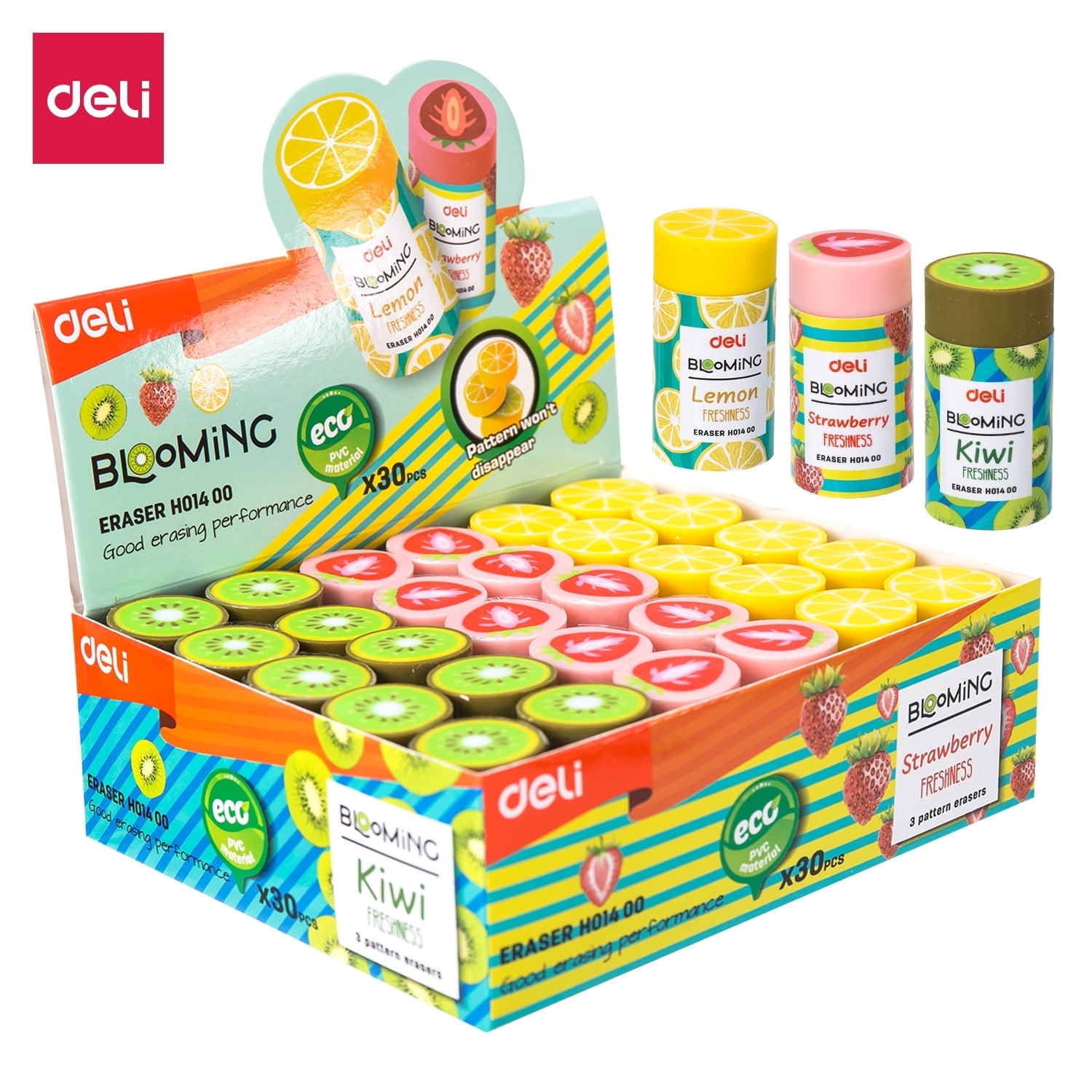 30pcs Cute Fruit Pencil Eraser Small Erasers Rubber Stationery Supplies ...