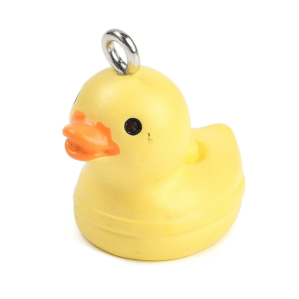 30pcs Cute Opaque Resin Pendants with Platinum Iron Loop Duck 18 ...