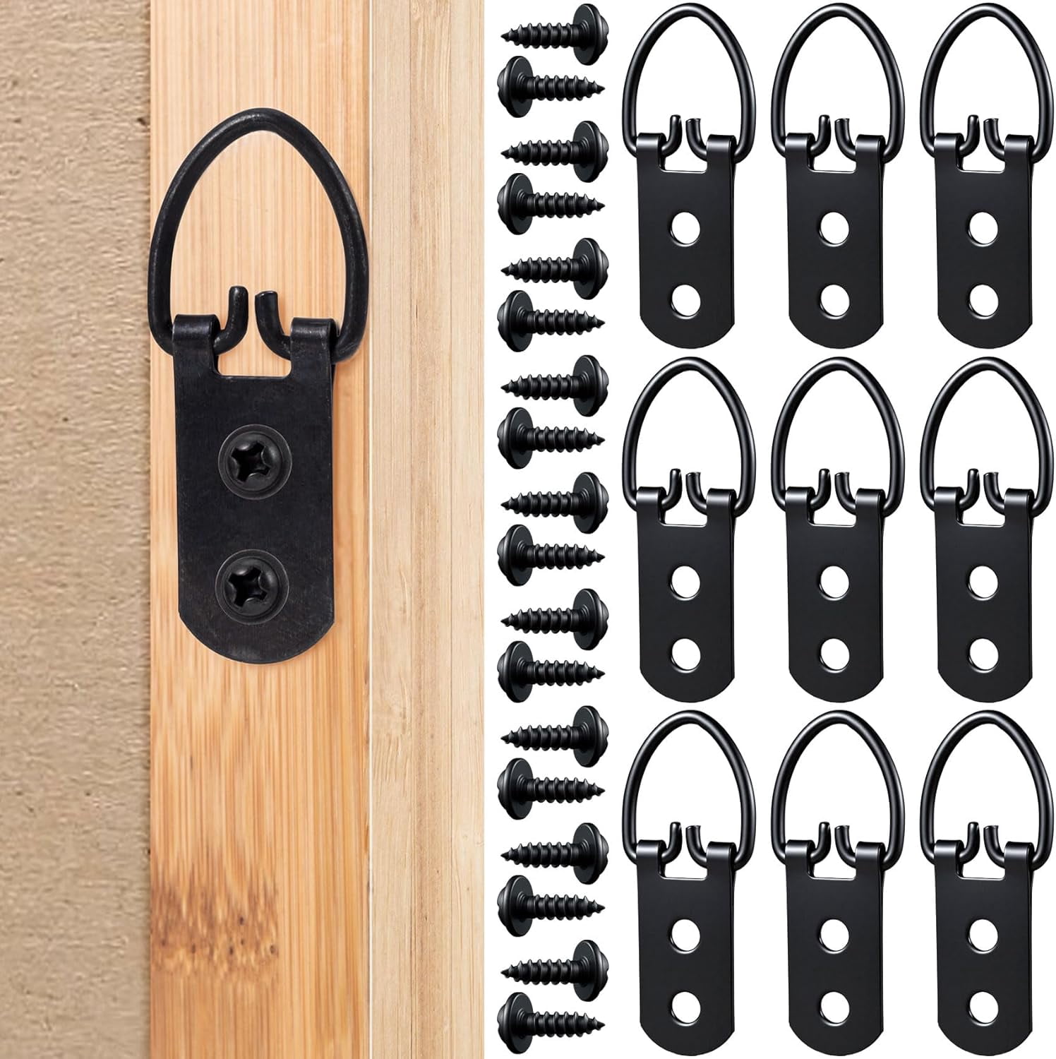 30pcs D-Ring Picture Hangers, Extra Large Strap Hanger with Screws Kit ...