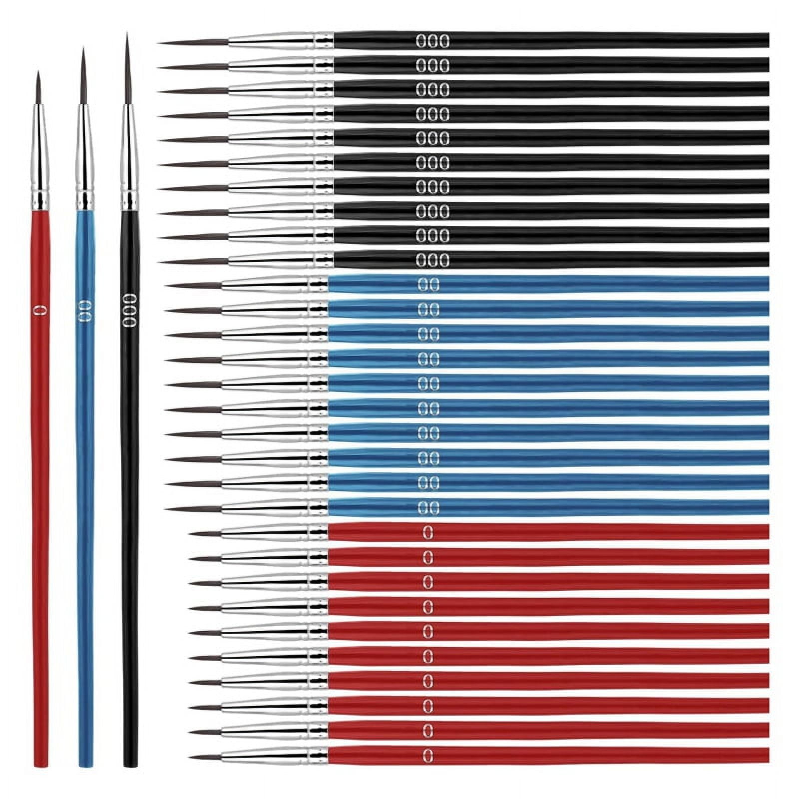 30pcs Detail Brushes, Fine Tip Paint By Number Brushes, 3 Sizes 0 00 00 ...