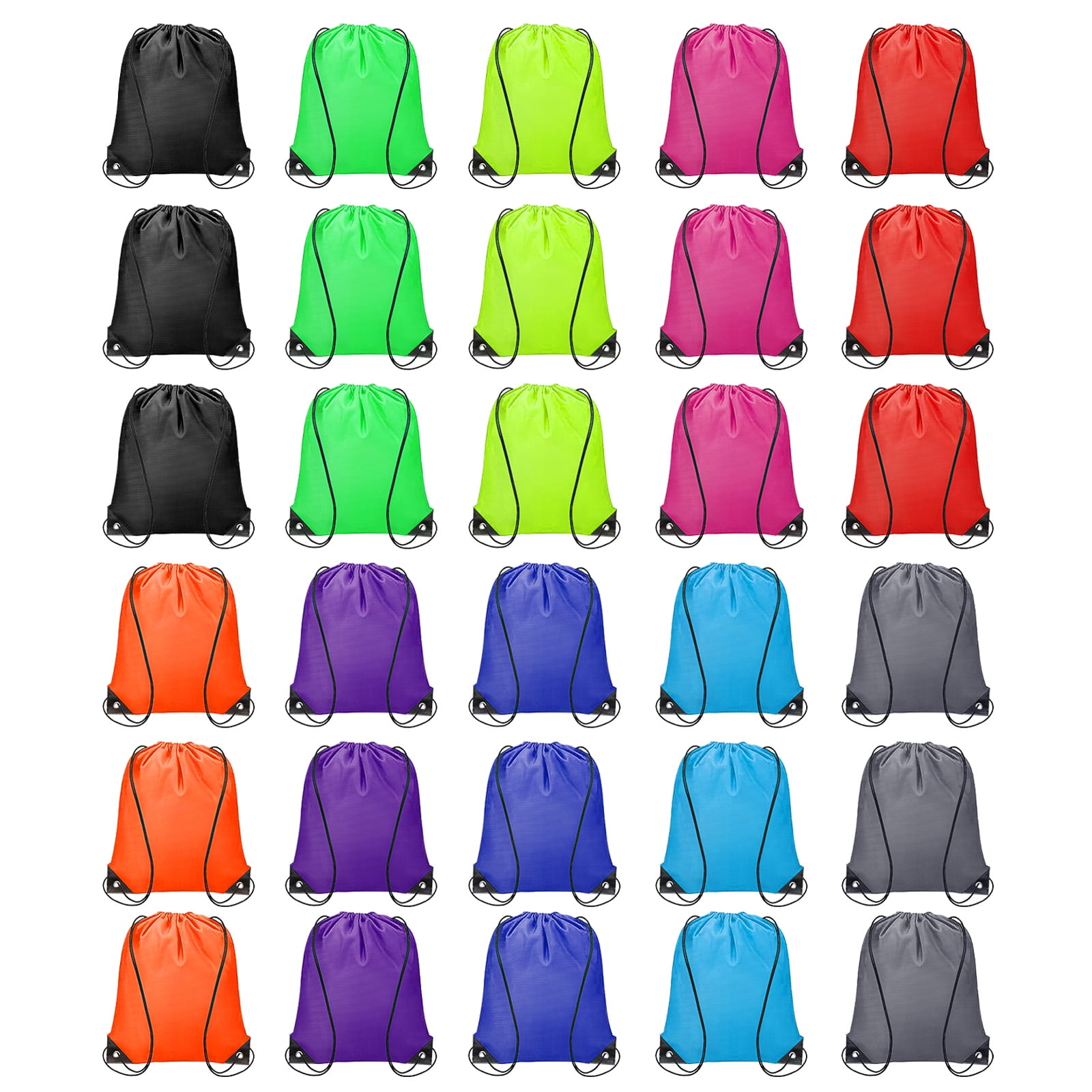 30pcs Drawstring Backpack Polyester Sport Draw String Bag Cinch Sack ...