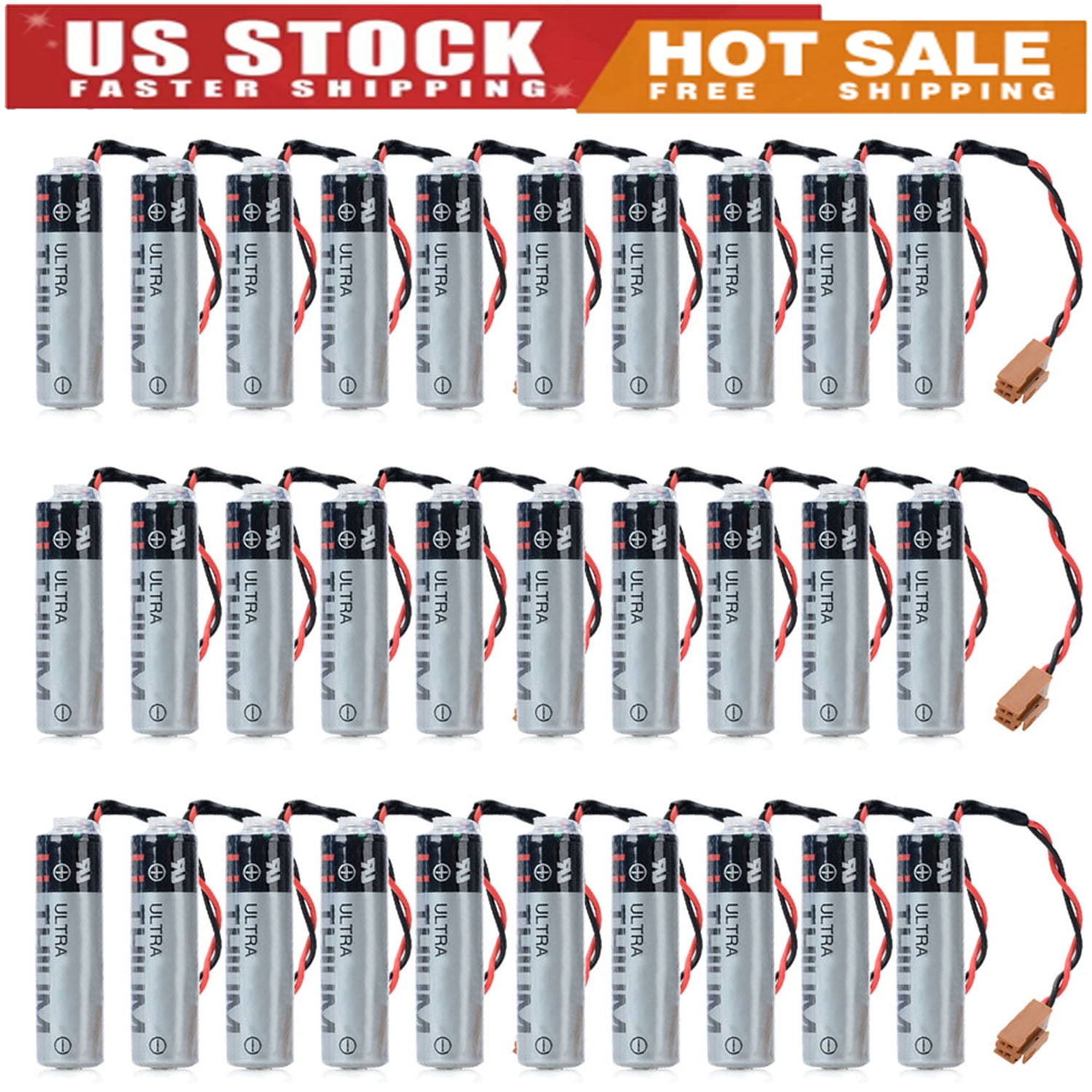 30pcs ER6V/3.6V 2400mAh PLC Non-rechargeable Lithium Battery Compatible ...