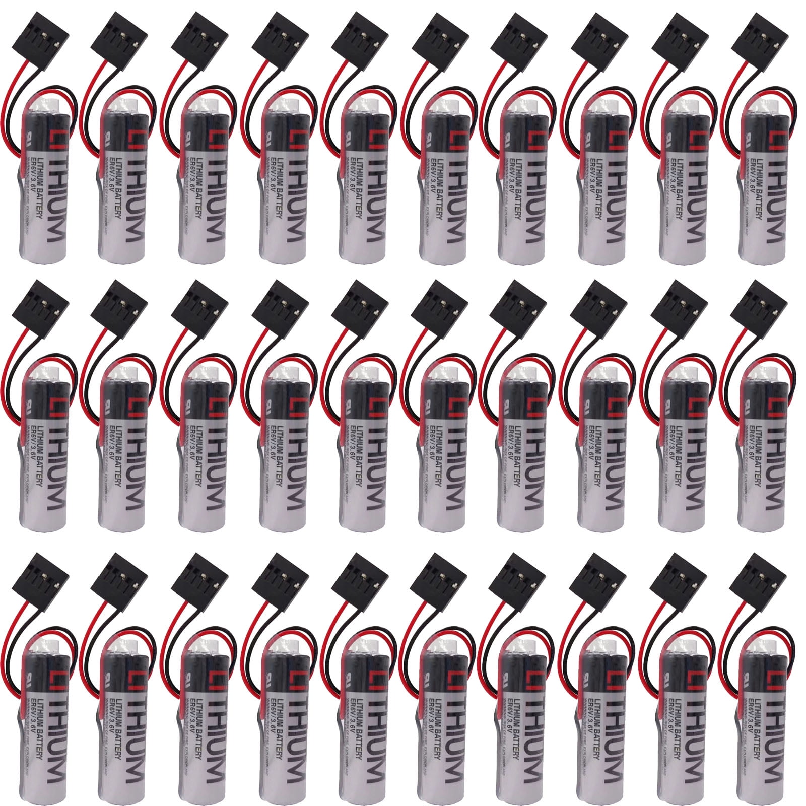 30pcs ER6V Battery AA battery with JAE5PIN Plug for Yaskawa ER6VC3N PLC ...