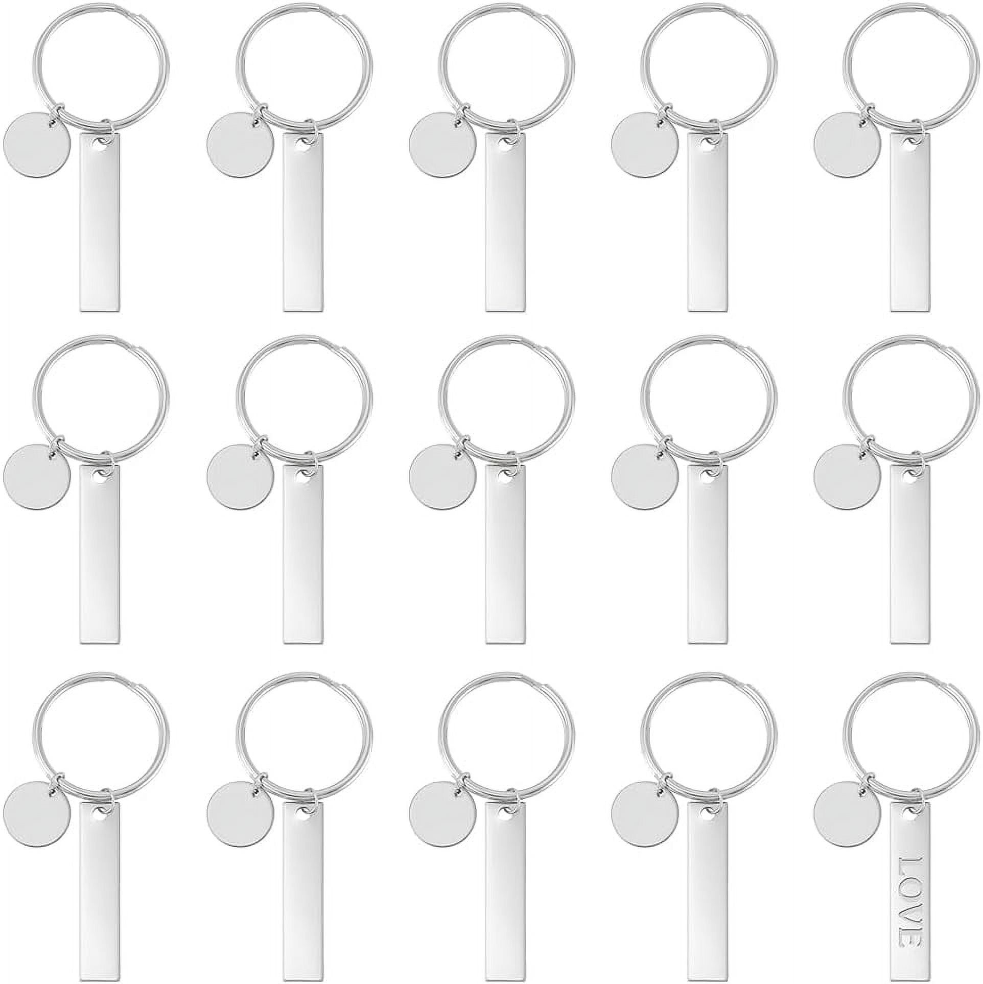 30pcs Engravable Metal Keychain Stainless Steel Stamping Blanks Tags ...