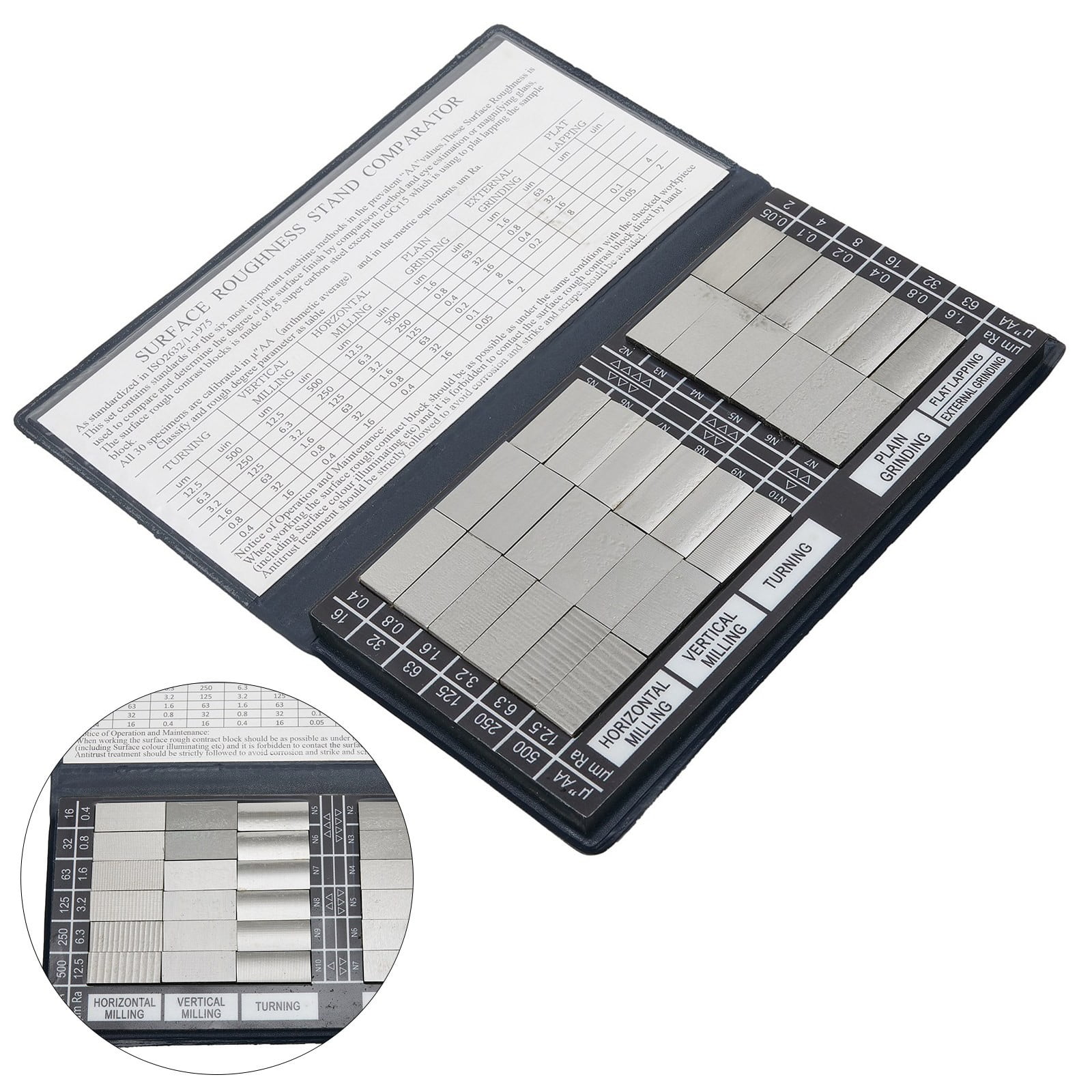 30pcs External Surfaces Roughness Comparison Sample Blocks Ra0.05-12 ...