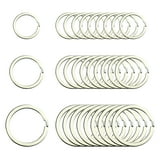 30pcs Flat Key Rings Key Chain Metal Split Ring (Round 3/4 inch, 1 inch ...