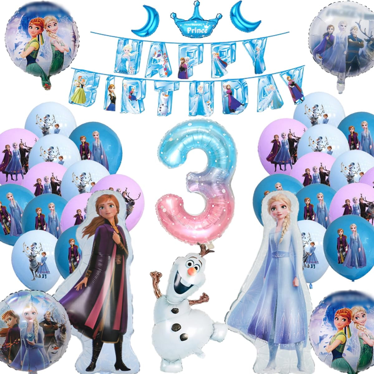 30pcs Frozen Birthday Party Decorations - Snowman Birthday Party ...