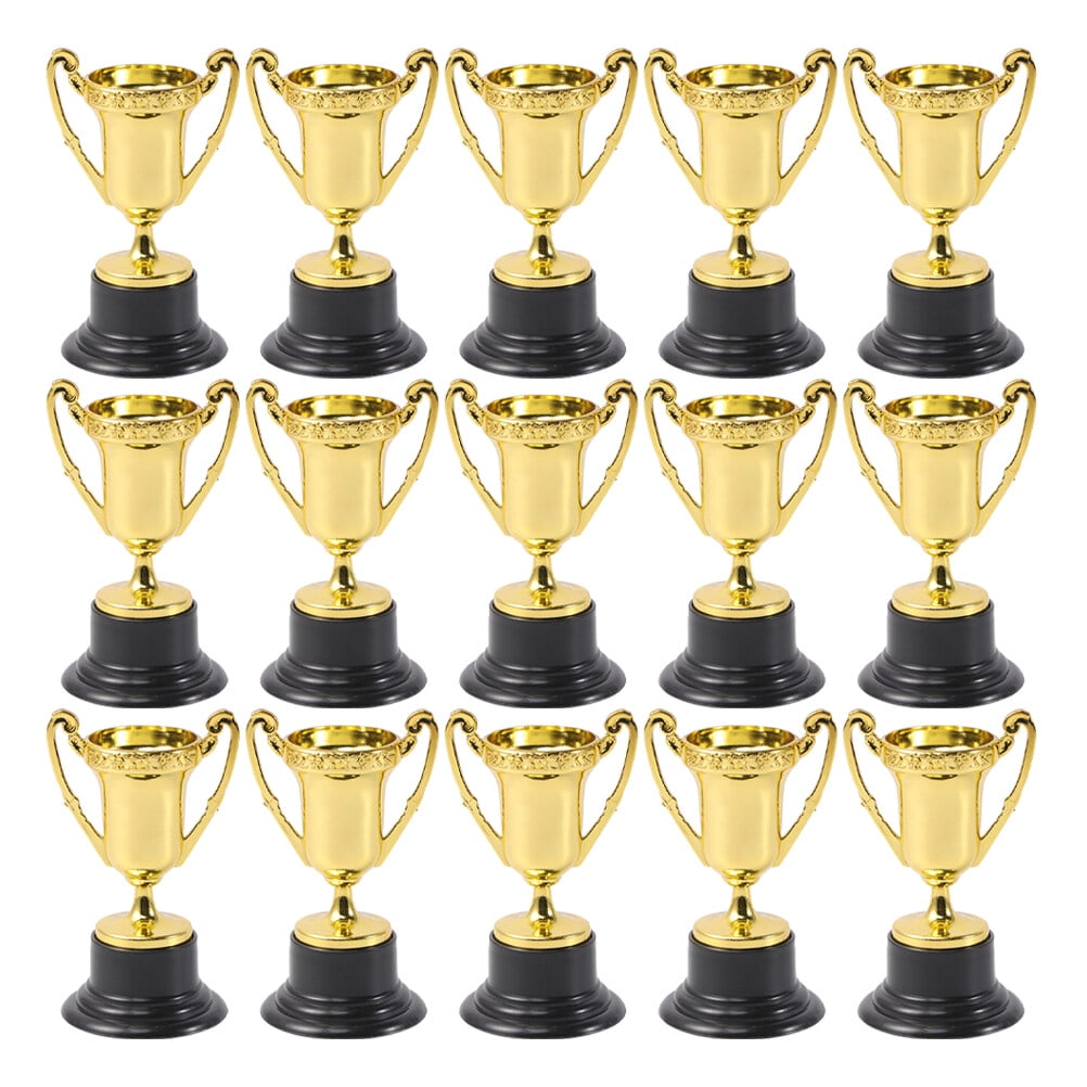30pcs Golden Mini Award Trophy Plastic Reward Prizes Decor Trophies ...