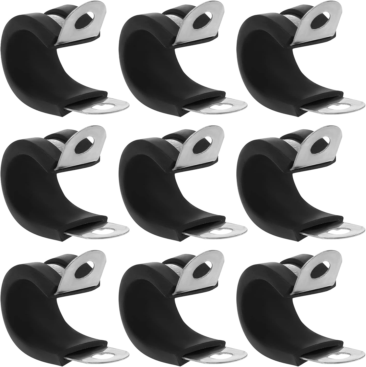 30pcs Garden Cable Pipe Clamps R Shape Rubber Connection Fastening ...