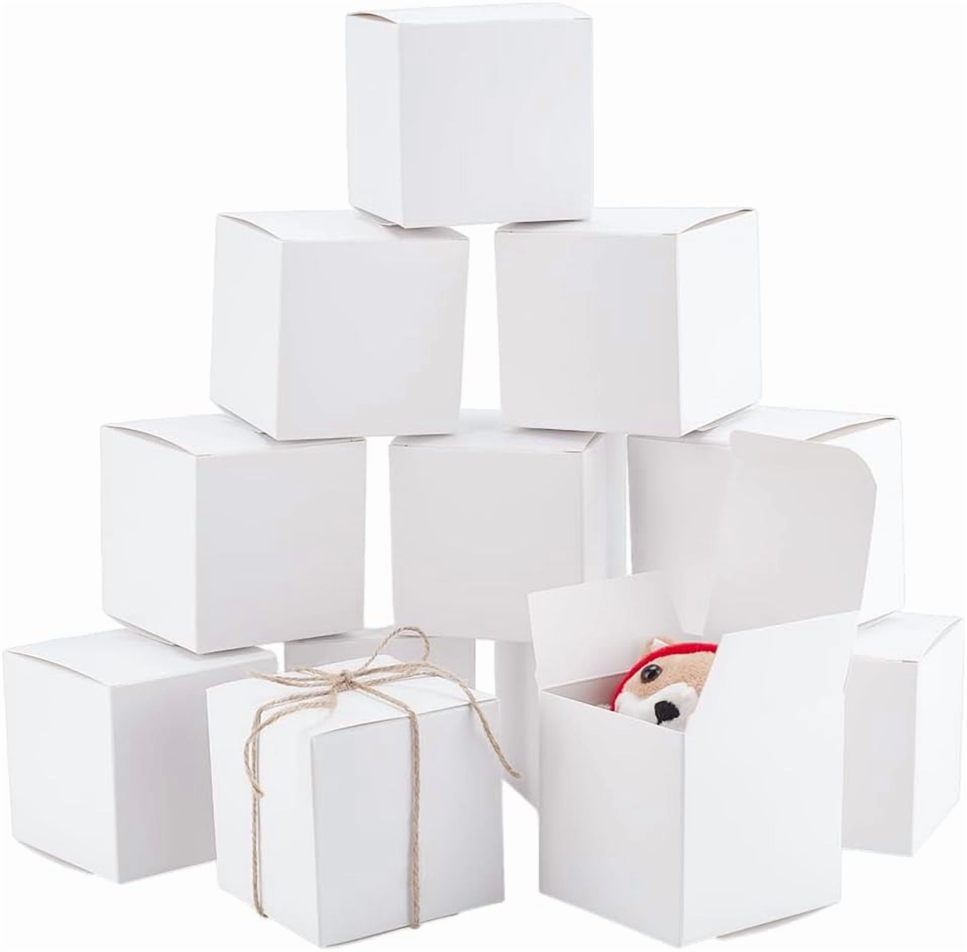 30pcs Gift Boxes White Boxes 3 inch Square Paper Boxes Foldable Candy ...