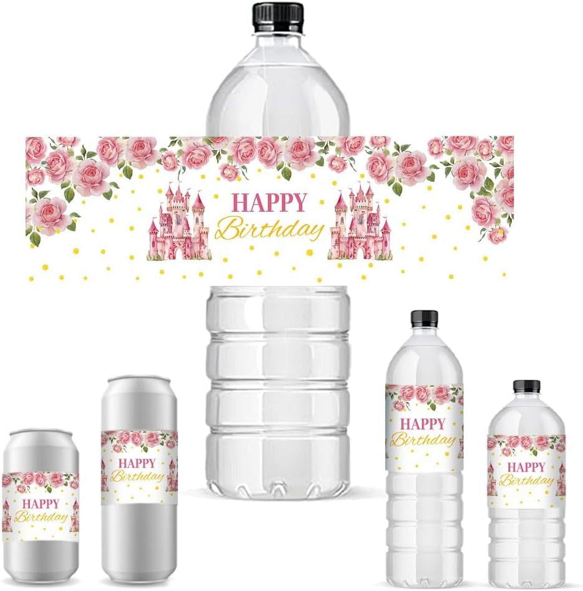 30pcs Happy Birthday Water Bottle Labels Adhesive Bottle Labels ...