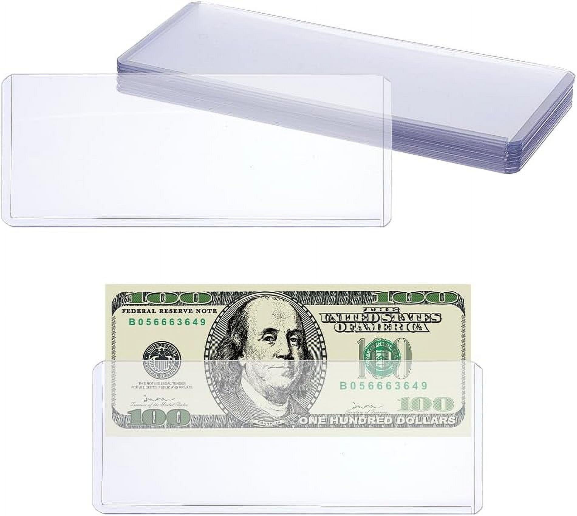 30pcs Hard Plastic Clear Money Holder Dollar Bill Display Holders ...